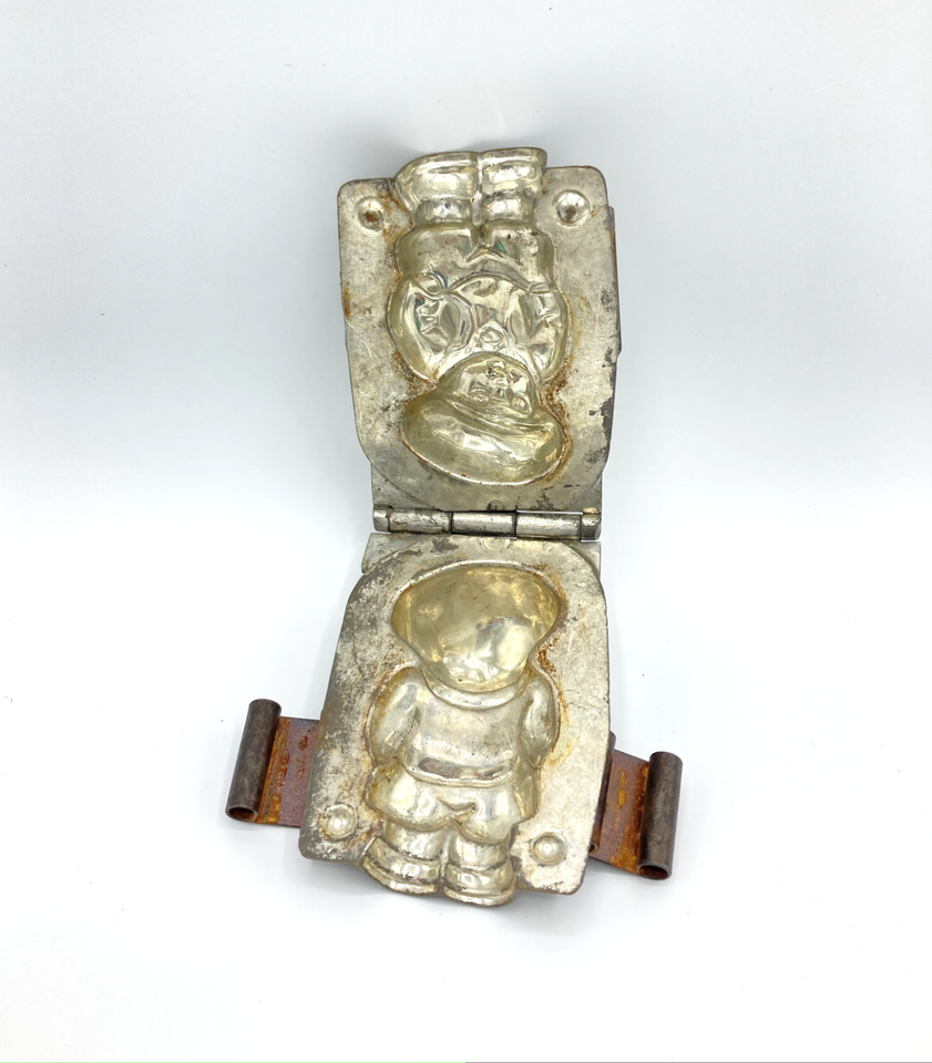 Antique Vintage Chocolate Mold Boy Hands in Pocket, Hinged Clamps Anton ...