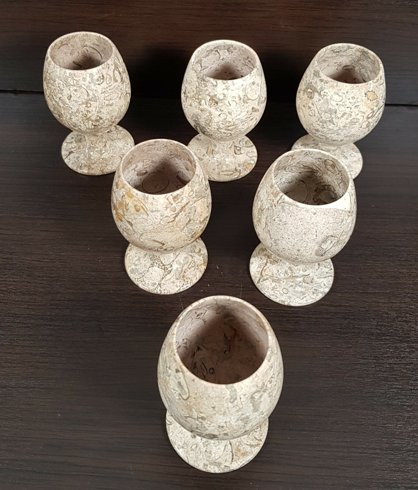 Set of 2 Marbled Stone Glass Drink Goblets Cups Granite | eBay UK