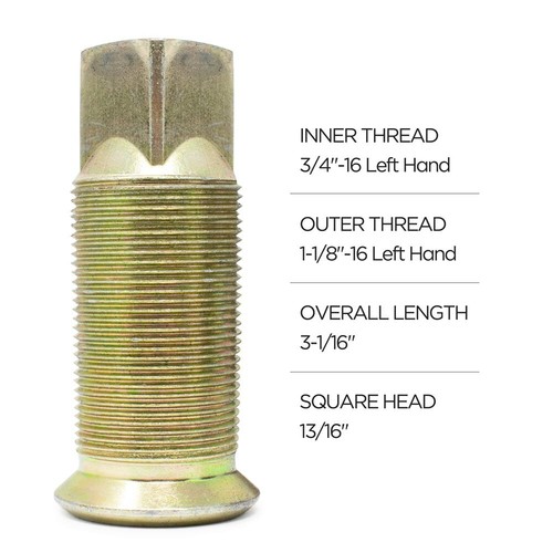 Ten M-133 LH Stud-Piloted Budd Wheel Inner Cap Nuts - 3-1/16" Long | eBay