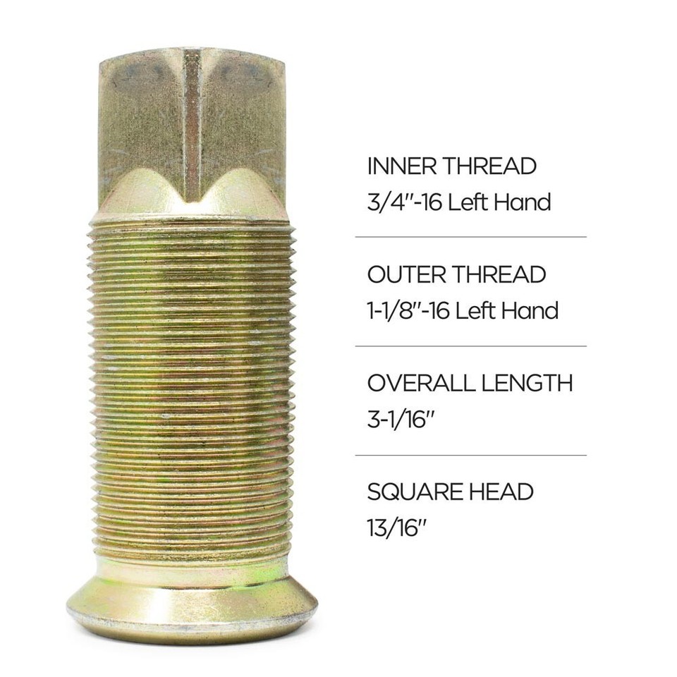 Ten M-133 LH Stud-Piloted Budd Wheel Inner Cap Nuts - 3-1/16" Long | eBay