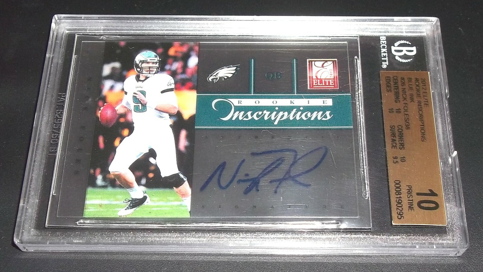 #/38 BGS Pristine 10 9 Rc Blue Ink Nick Foles Auto 2012 Rookie Signed ...
