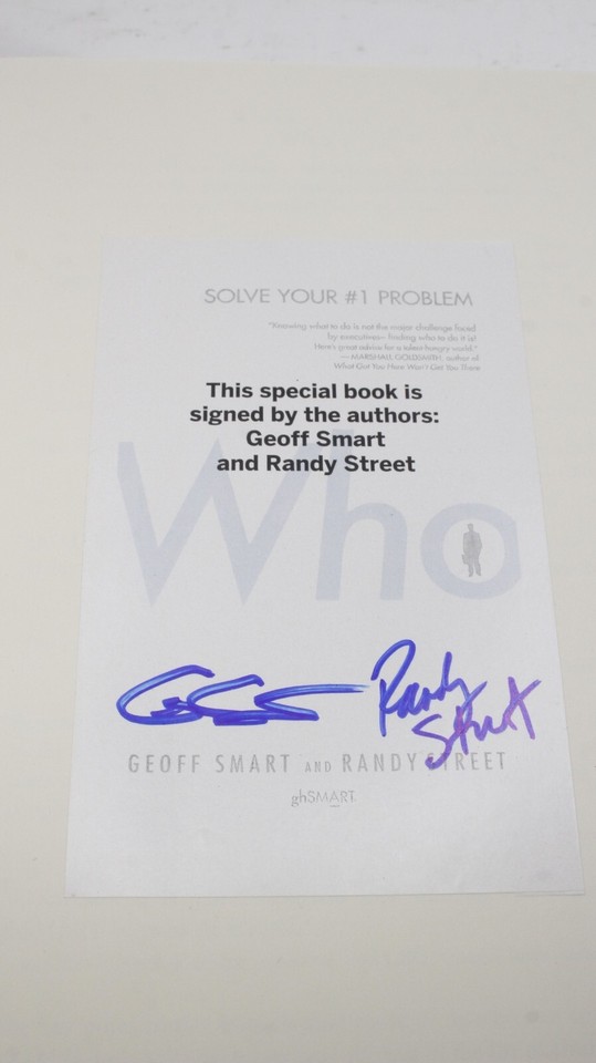 Who The A Method For Hiring by Geoff Smart and Randy Street - Signed | eBay