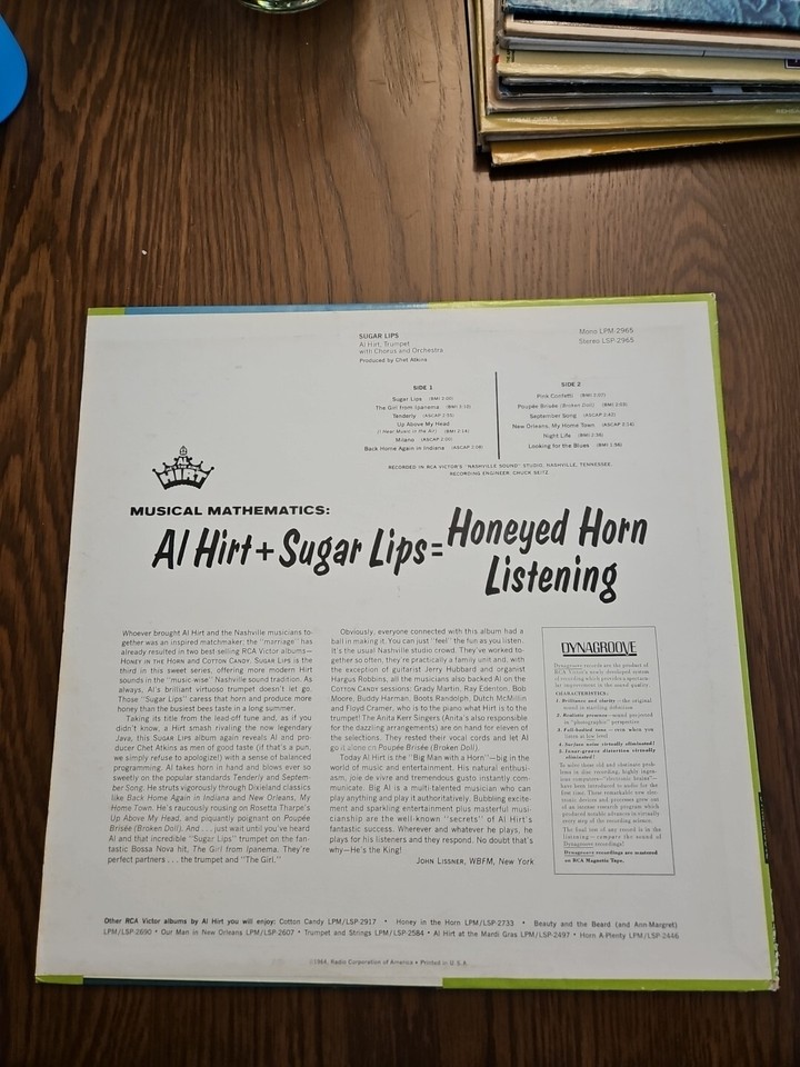 Al Hirt - Sugar Lips LP by Al Hirt RCA Victor LMP-2965, 1964 | eBay