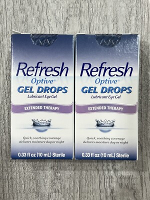 (2X) Packs Refresh Optive Gel Drops Lubricant Eye Gel .33oz Each Exp ...
