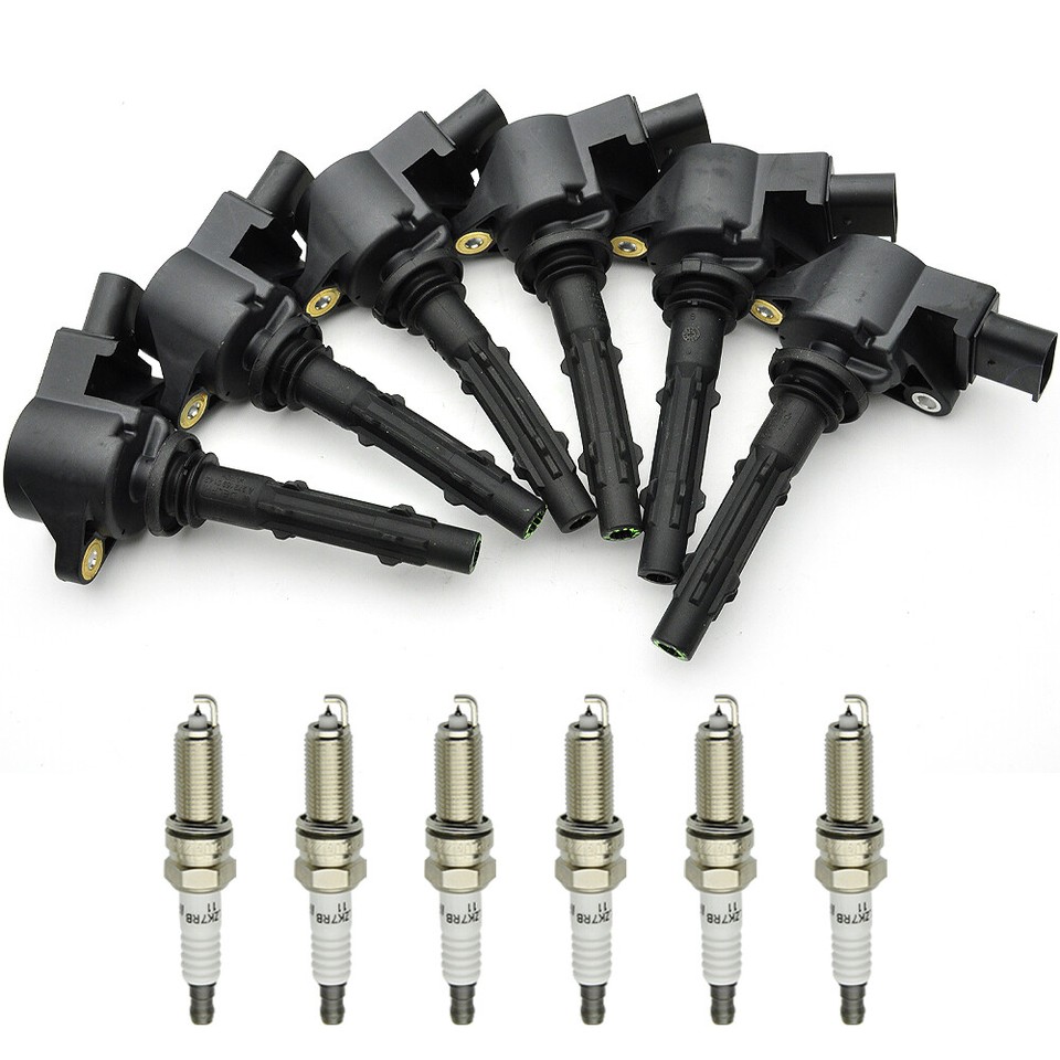 6 Pack UF535 Ignition Coils and Spark Plugs for Mercedes-Benz C250 ...