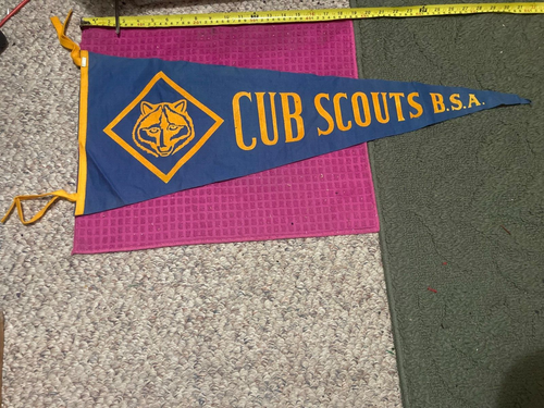 Vintage Cub Boy Scouts Full Size 30" Pennant BANNER Flag BSA - FAST ...