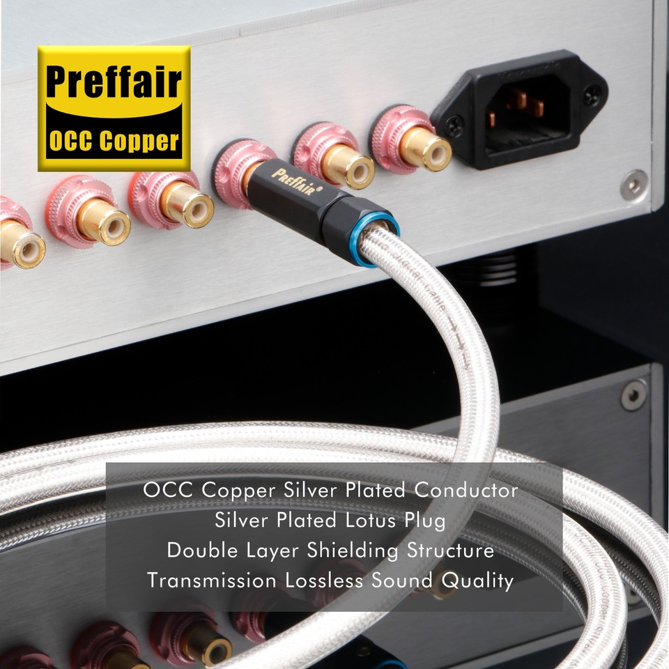 75Ohm Silver Plated HiFi Digital Coaxial Cable Self Locking RCA ...