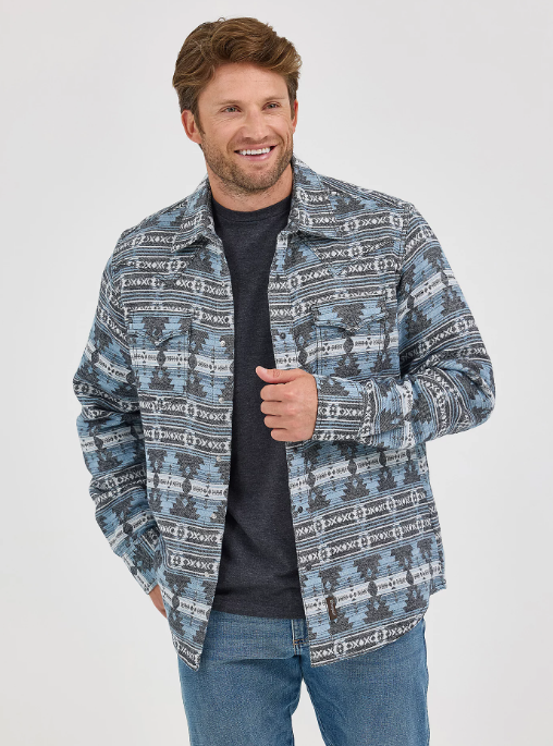 SALE! Men's Wrangler Retro Premium Jacquard Snap Shirt Jacket - 100% ...