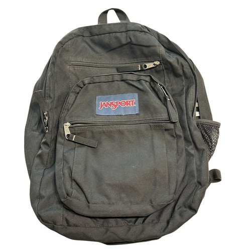 Jansport XL Black Backpack Mesh water bottle 3 Outside Pockets | eBay