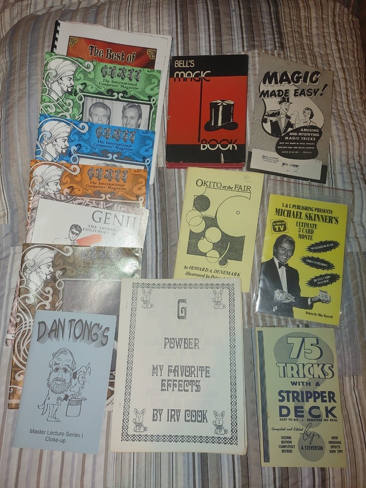 Lot of Magic Tricks Magician Cards Books Magazines Sponges Silks Packet ...