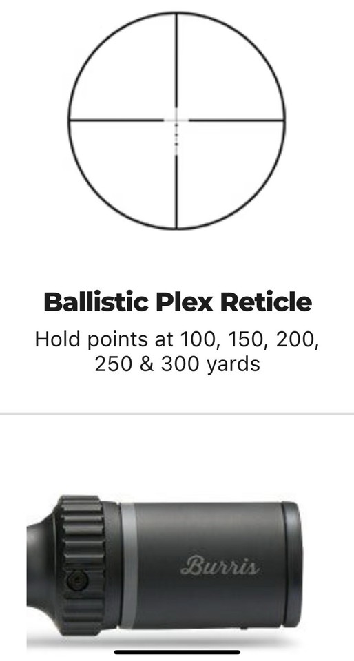 BURRIS Fullfield E1 3-9x40 Ballistic Plex Reticle Muzzleloader ...