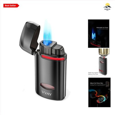 Windproof Jet Lighter Metal 3 Flames Adjustable Gift for Men | eBay UK