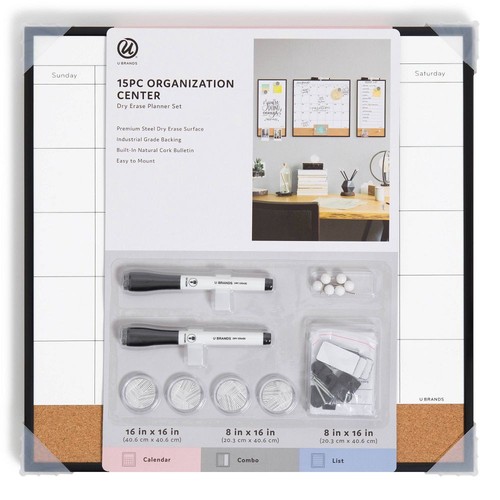 U Brands 15pc Modern Metal Frame Organization Center with Cork Strip Black | eBay