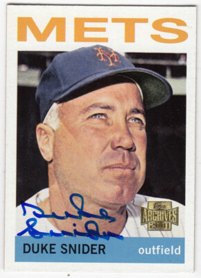2001 Topps Archives Duke Snider SIGNED AUTOGRAPHED Mets # 337 1964 | eBay