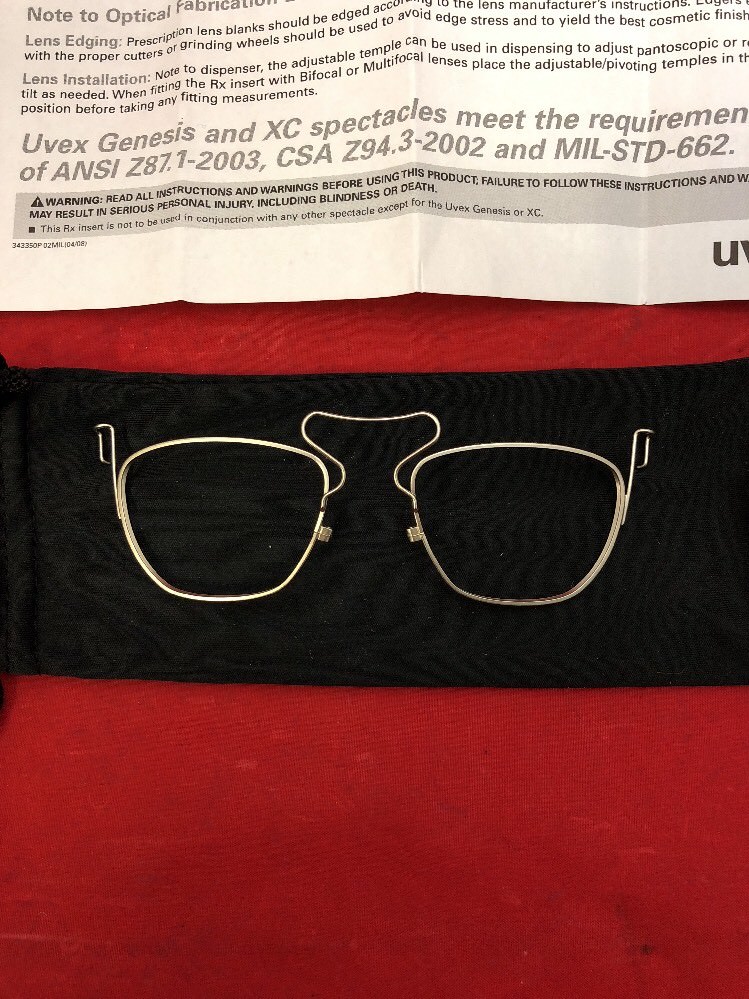 UVEX GENESIS/XC Prescription Insert Rx Carrier Safety Glasses Insert ...
