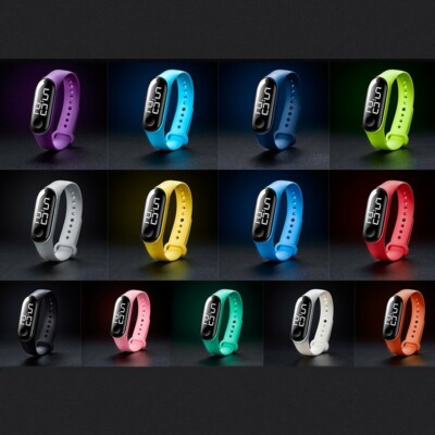 LED Electronic Sports Watch Luminous Sensor Watches Fashion Men and ...