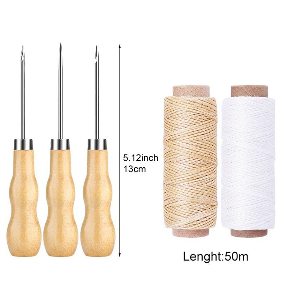 Leather Sewing Awl Thread Kit manual machine Stitcher Shoemaker Repair ...