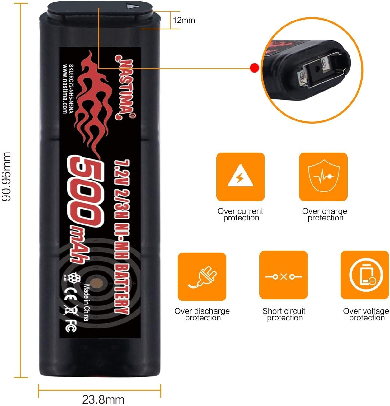 Airsoft Charger Titan Power 9.6v 1700mAh Stick Type NiMH Battery ...