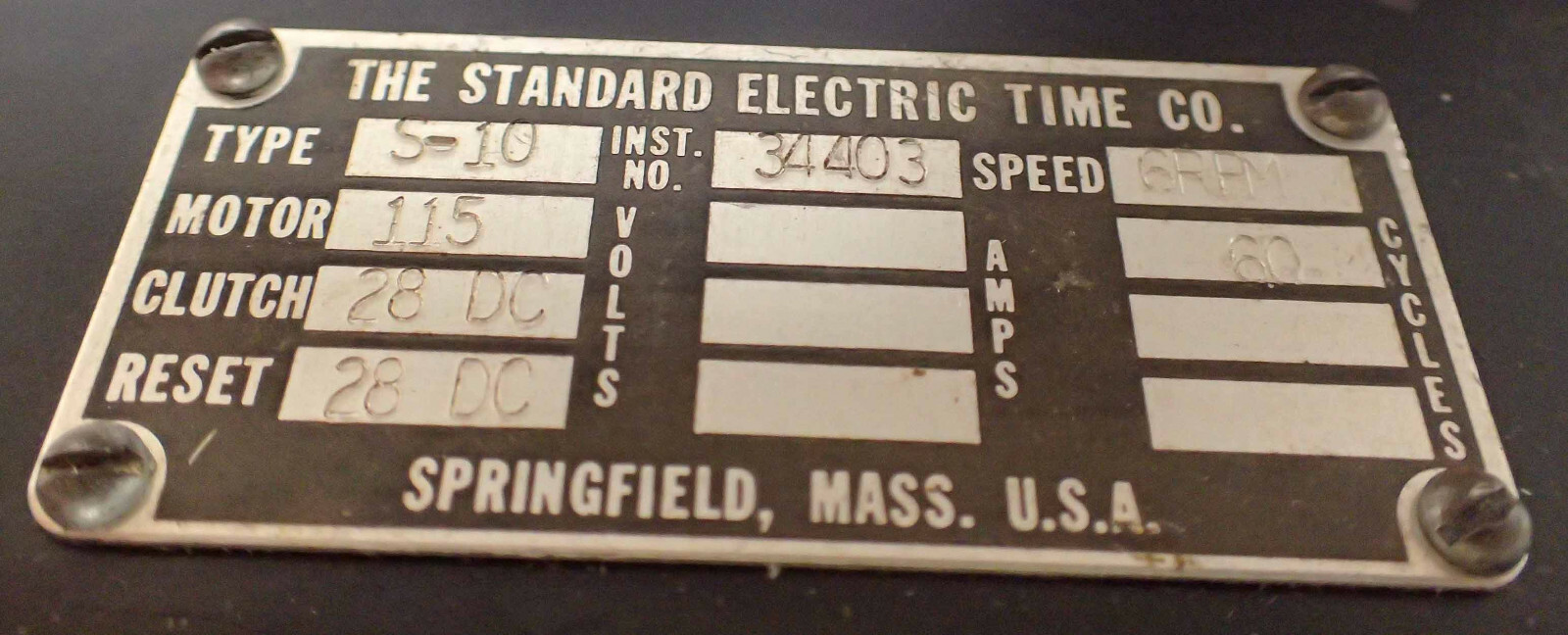 THE STANDARD ELECTRIC TIME CO. S10 PRECISION TIMER 115V 28DC | eBay