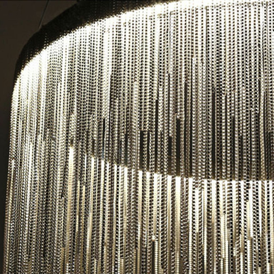 Modern Tassel Linear Chandelier, 60W Pendant Light LED Tassel Ceiling ...