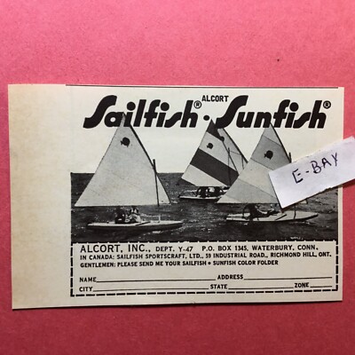 1967 Ad. Alcort Sailfish Sunfish. Alcort Inc. Waterbury, CN. | eBay