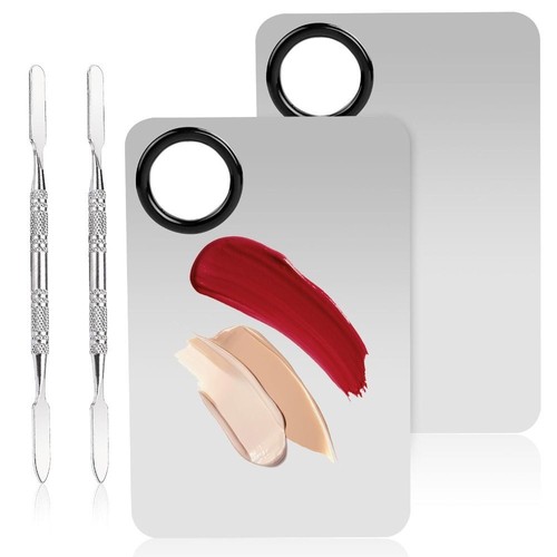 1 Set with Hole Makeup Mixing Palette Stainless Steel Manicure Tools ...