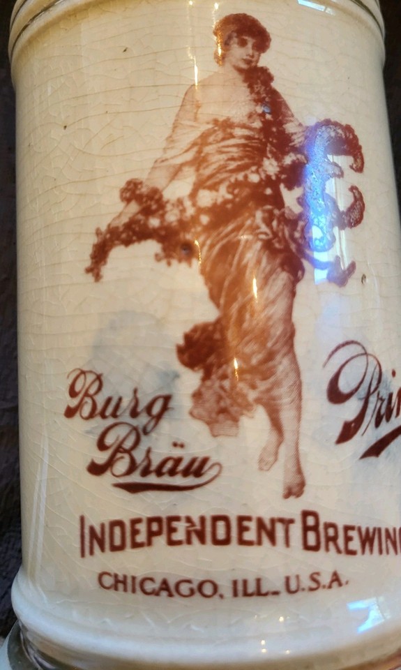 Vintage Independent Brewing Assn Chicago Burg Brau Prima Prepro Ceramic ...