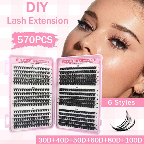 580Pcs Cluster Lashes - Individual Eyelashes/Natural Eyelash Clusters D ...