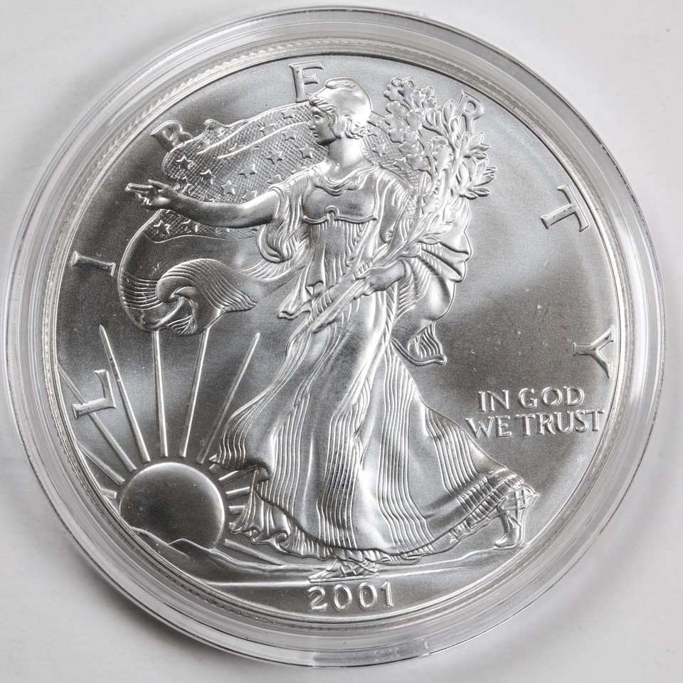 2001 American Silver Eagle (BU) - AUTHENTIC - In a Capsule to Protect ...