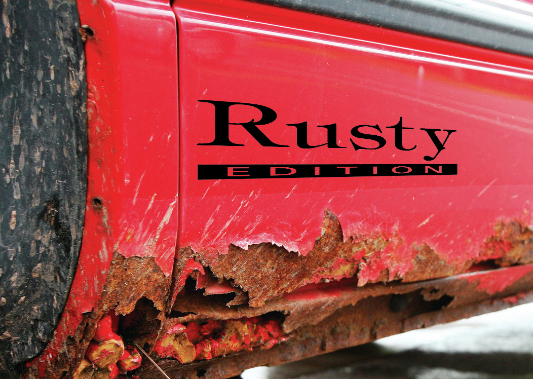 ( Rusty Edition ) Vinyl DECAL Car window sticker graphics Funny rust ...