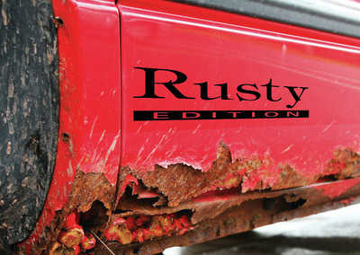 ( Rusty Edition ) Vinyl DECAL Car window sticker graphics Funny rust ...