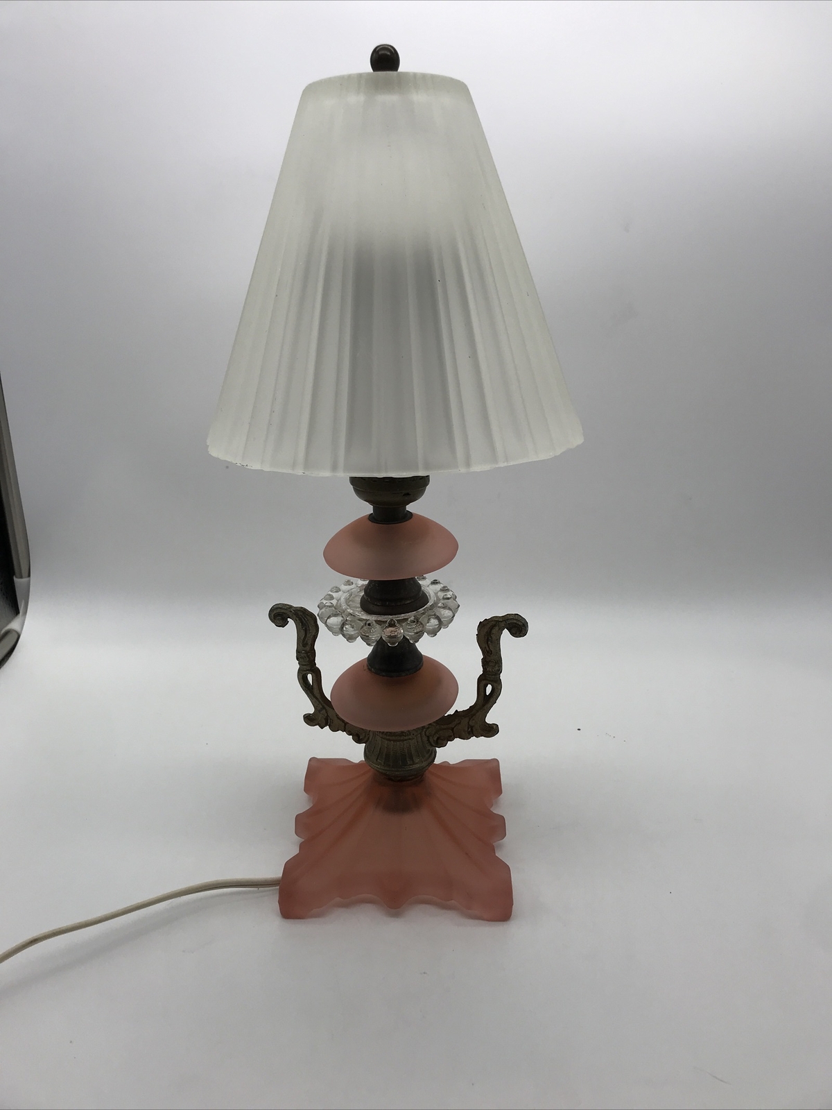 Vintage Rare Depression Lamp Frosted Satin Glass Shade Works | eBay