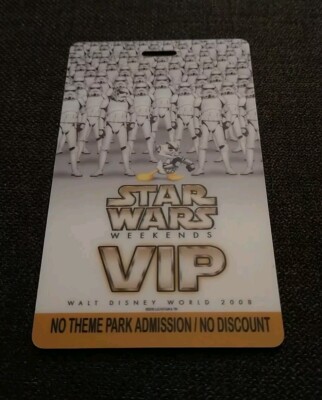 WDW Disney World Star Wars Weekends 2008 VIP Cast Member Studios Badge ...