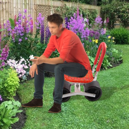 Garden Work Bench Seat Garden Stool With Wheels Can Be Raised And ...