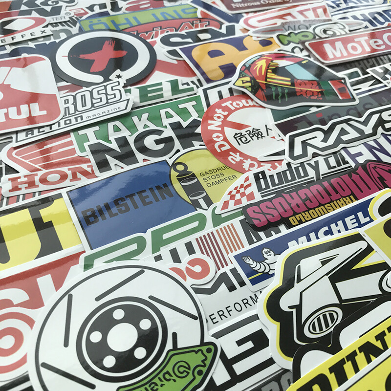 Racing Decals Sticker Lot Set 100 In Pairs Grab Bag | Vinyl | Glossy ...