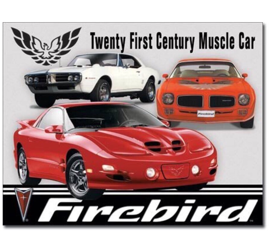 Pontiac Firebird Metal Tin Sign Trans Am WS6 GM Garage Man Cave Wall ...