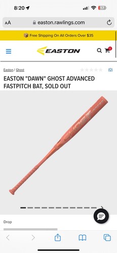 Easton Ghost Advanced Fastpitch Bat Limited Edition “DAWN” (-10) (33/23 ...