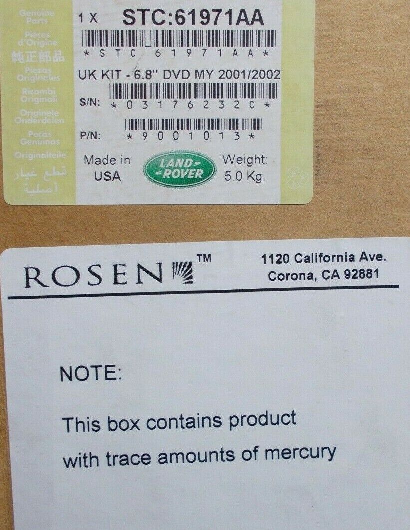 Overhead Console DVD Complete Kit For;Land Rover Discovery 2 NOS ...