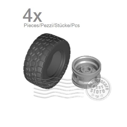 4x LEGO 56145c05 Wheel with tire Ø49.5x20mm (15413) 49.5x20 Light ...