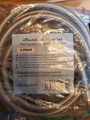 2 Pack Shark Industrial Washing Machine Water Supply Hose 4 FT | eBay