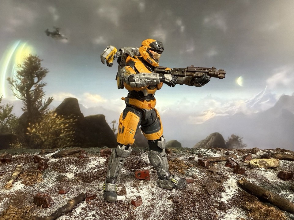 MCFARLANE HALO REACH YELLOW SPARTAN MARK V SERIES 2 UNSC WITH AIRBORNE ...