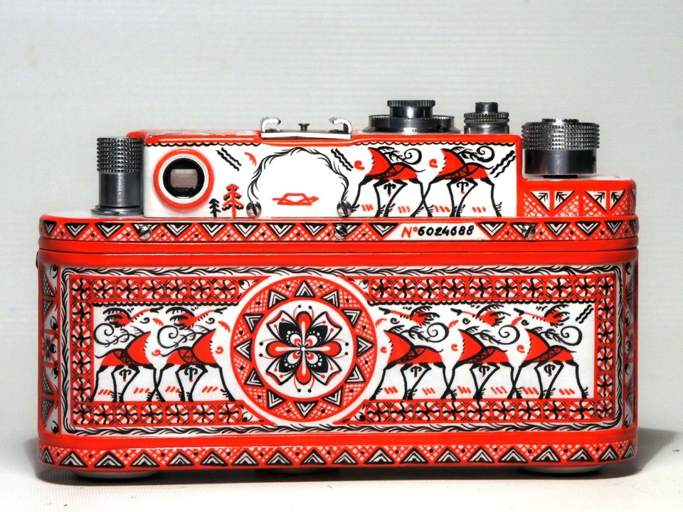 Zorki Mir MIR Soviet USSR RF camera with Industar-61. Stylized as Mezen ...