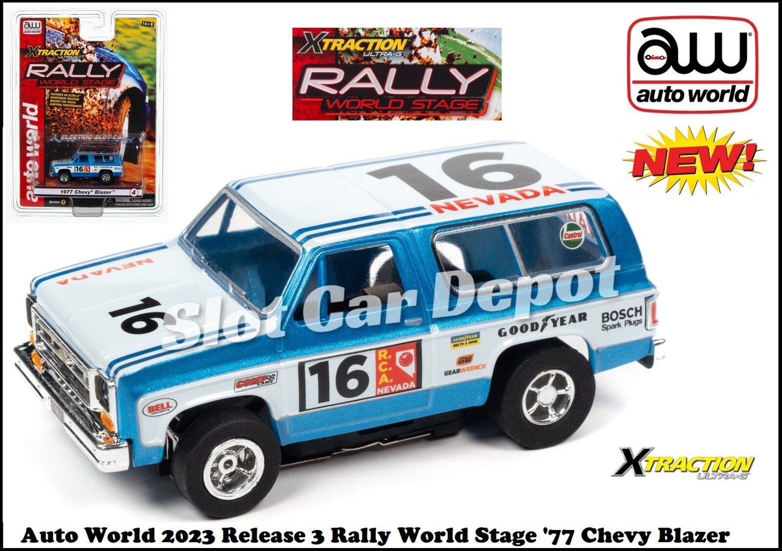 Auto World 2023 Release 3 Rally World Stage ' 77 Chevy Blazer Fits AW ...