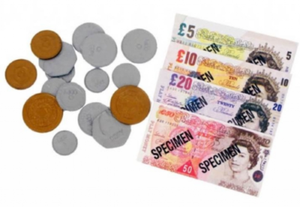 Kids Fake Pretend Money Childrens Role Play Cash Pound £ Notes Coins ...