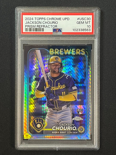 JACKSON CHOURIO ROOKIE PRISM REFRACTOR 2024 TOPPS CHROME UPDATE PRIZM ...