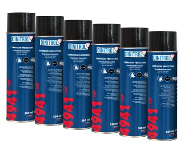 6 x DINITROL 4941 AEROSOL UNDERBODY CHASSIS RUST PROOFING BLACK CAR WAX ...