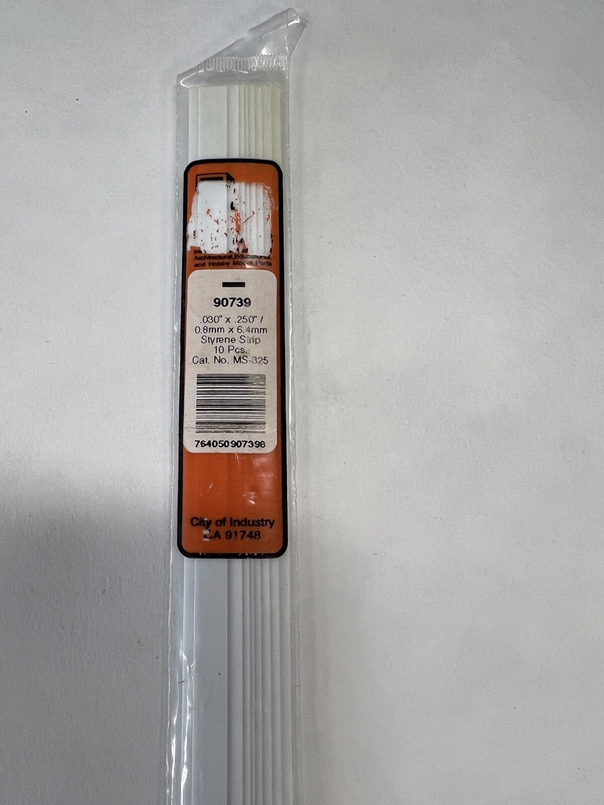 Plastruct 90739 MS-812 Styrene Strip NEW .030" x .250" / 0.8mm x 6.4mm ...