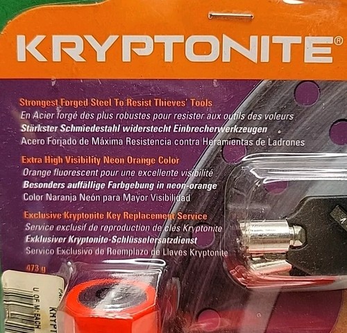 Kryptonite 10mm Orange Compact KryptoDisc Lock With 2 Keys. | eBay