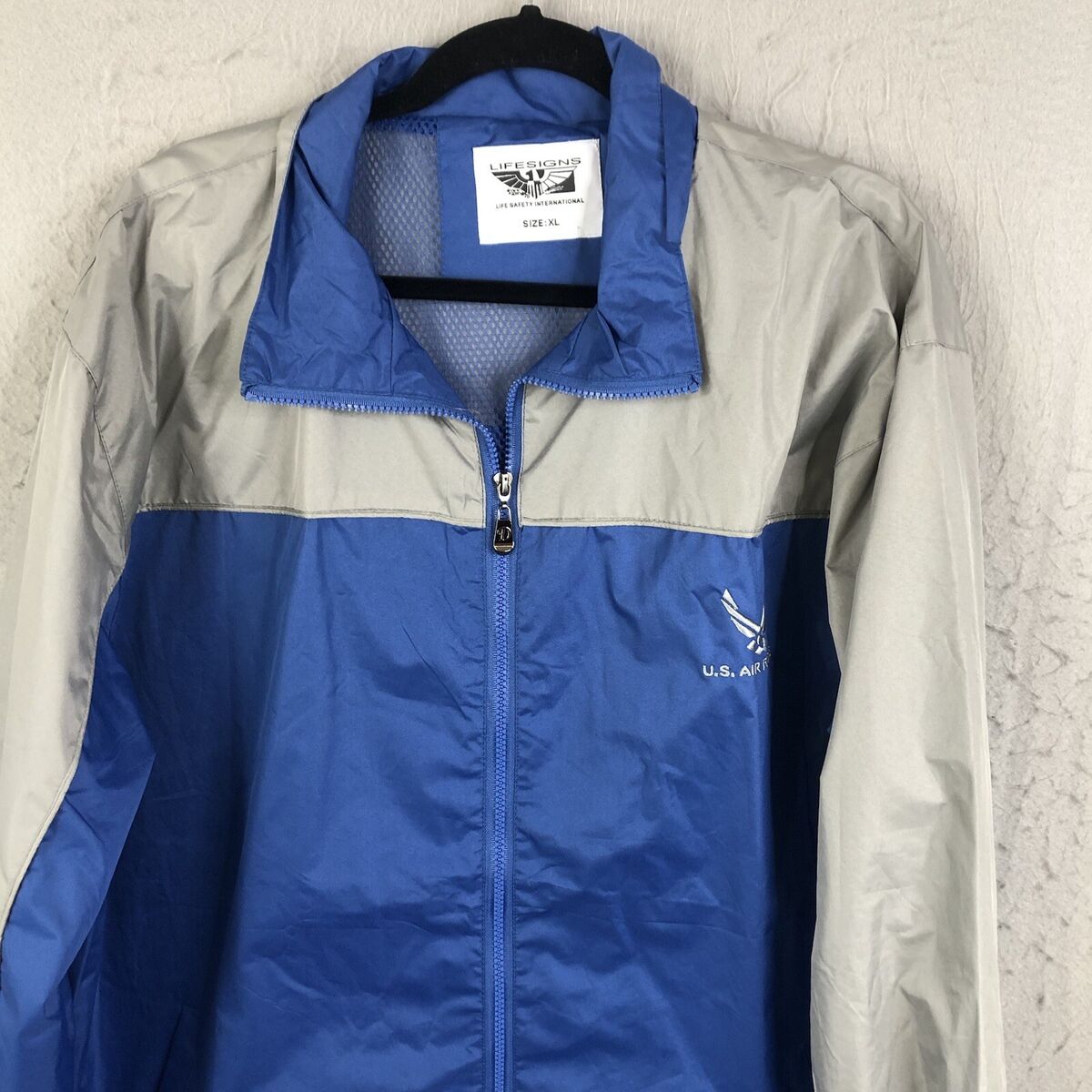 Air Force Jacket Mens Extra Large Blue Grey Full Zip Air Force Jacket Mens Extra Large Blue Grey Full Zip