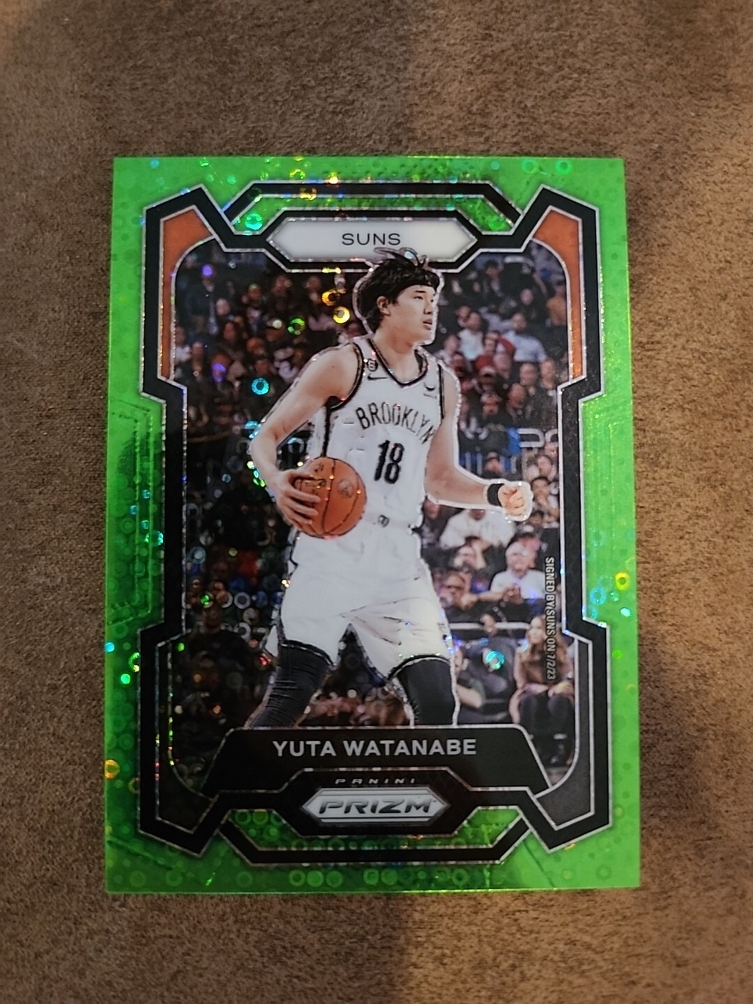 2023-24 Panini Prizm - Neon Green Fast Break Prizm #285 Yuta Watanabe ...
